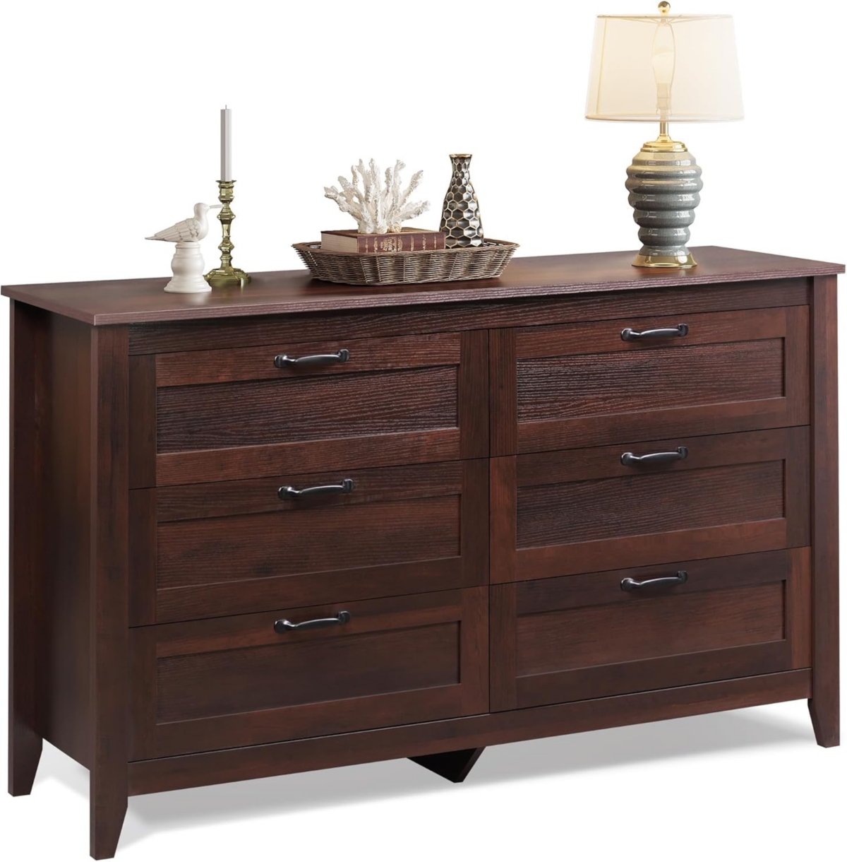 Click here for Wlive 6 Drawer Dresser Retro Chest of Drawers with... prices
