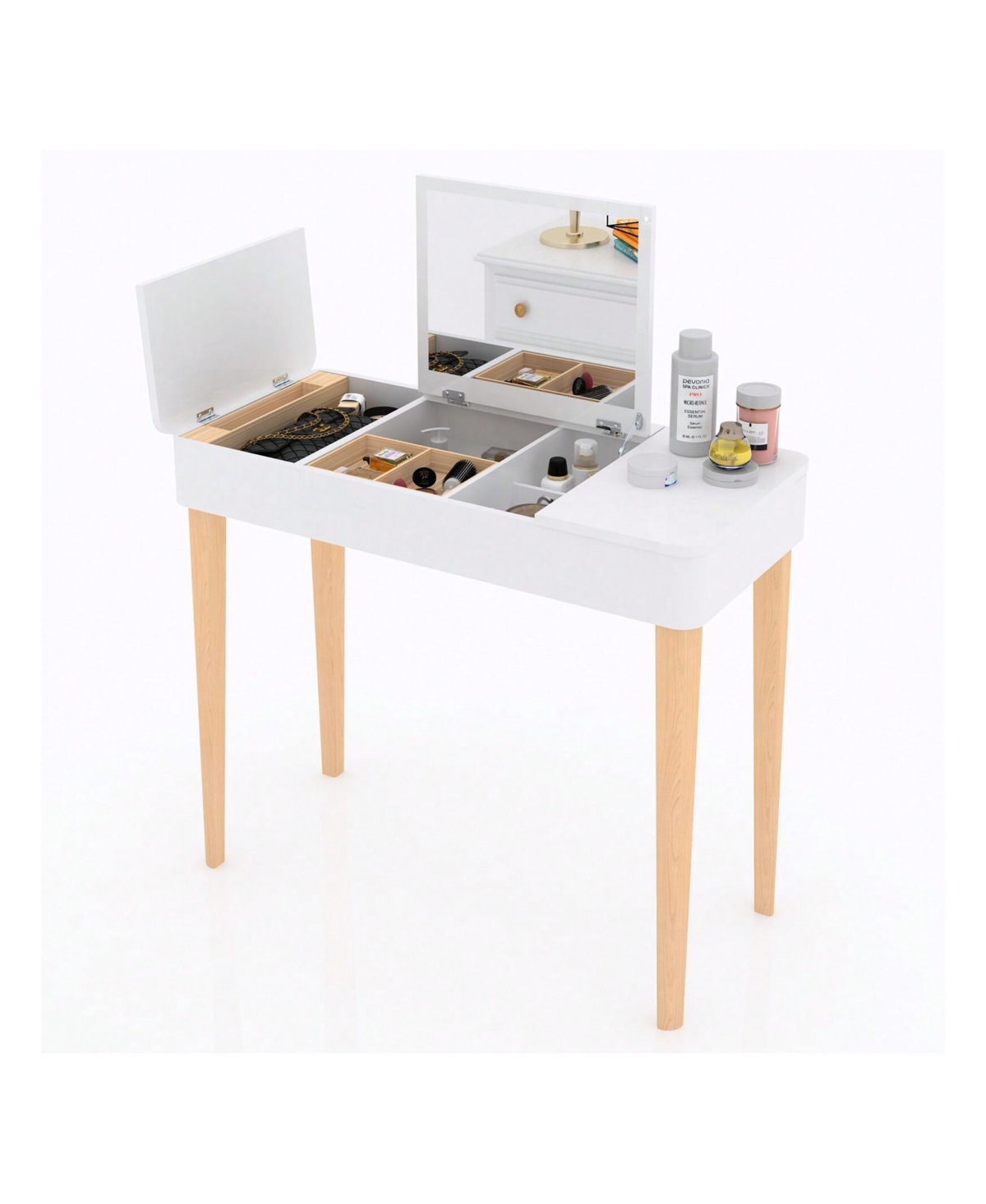 Click here for gaomon Vanity Table With Flip Top Mirror Wooden Ma... prices