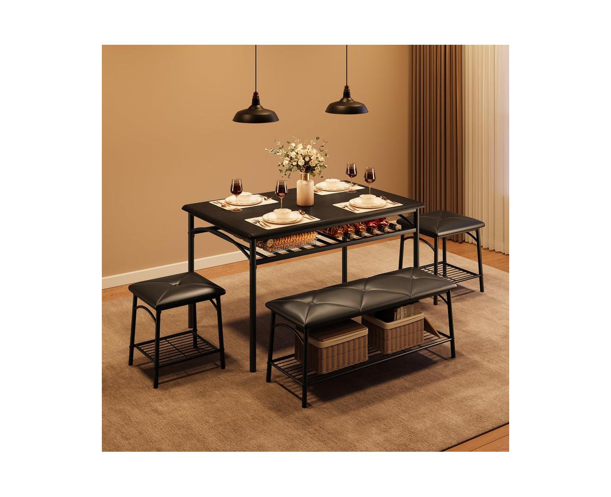 Click here for gaomon Dining Table with Benches  Kitchen Table Se... prices