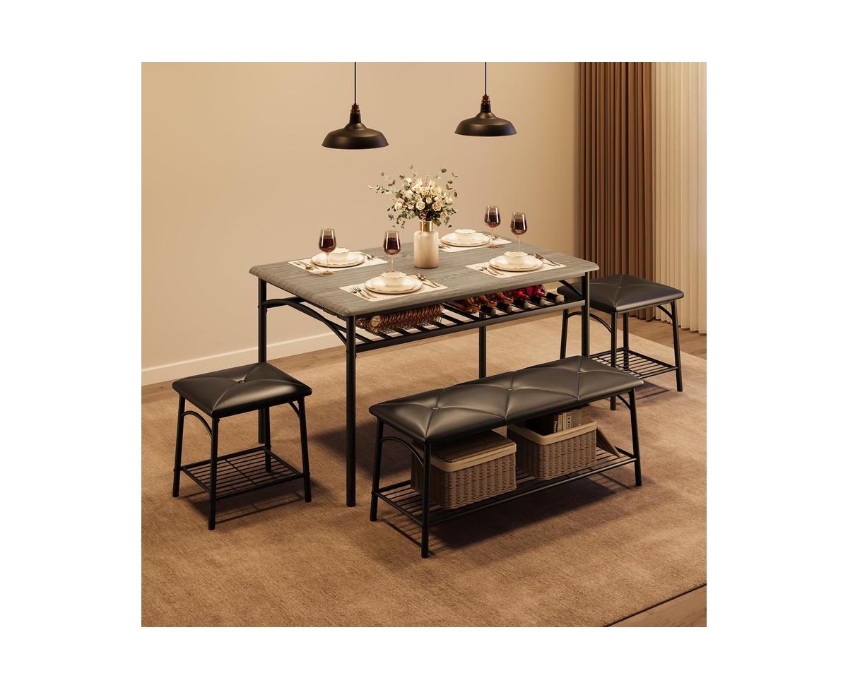 Click here for gaomon Dining Table with Benches  Kitchen Table Se... prices