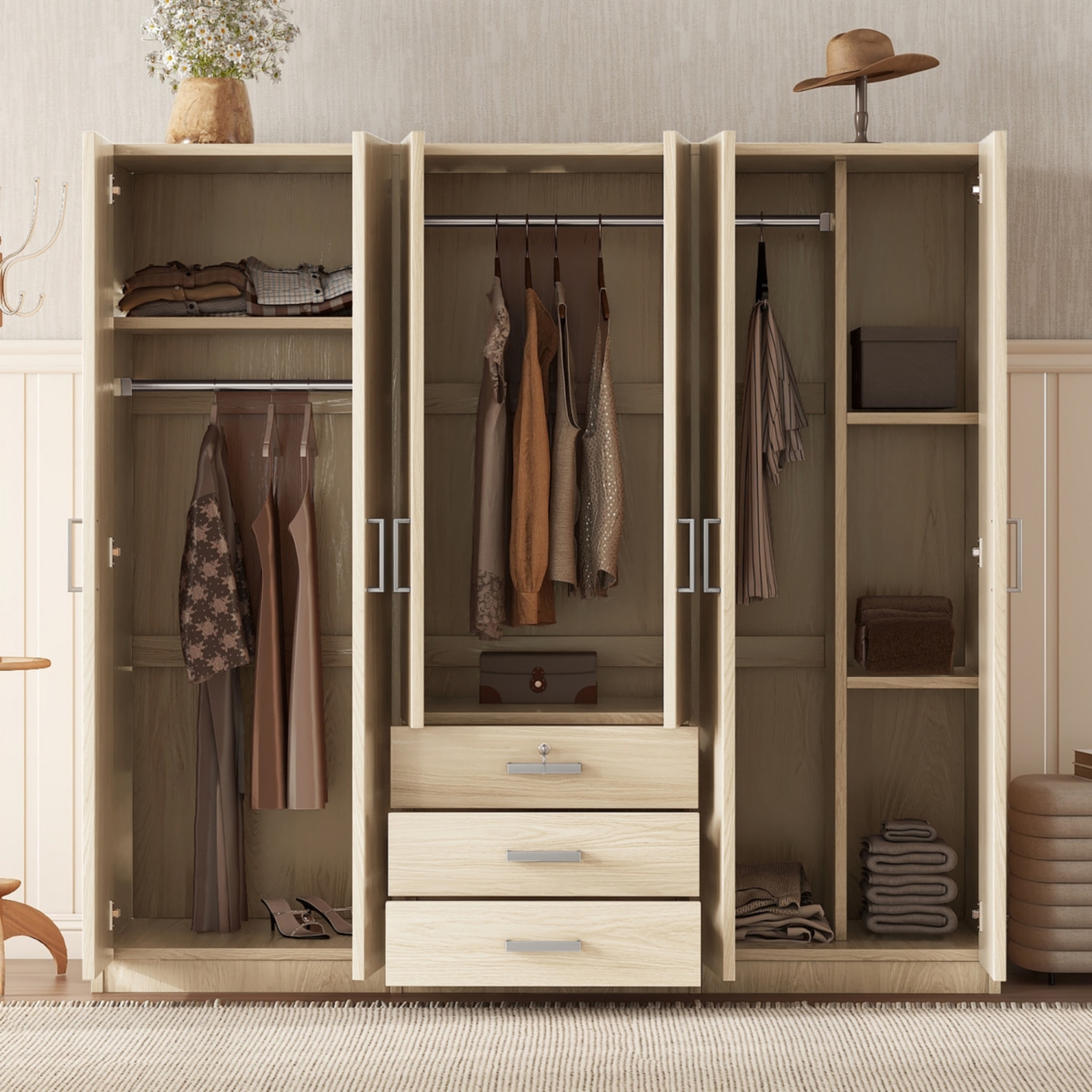 Click here for Streamdale Furniture 6-Doors Wooden Wardrobe Stora... prices