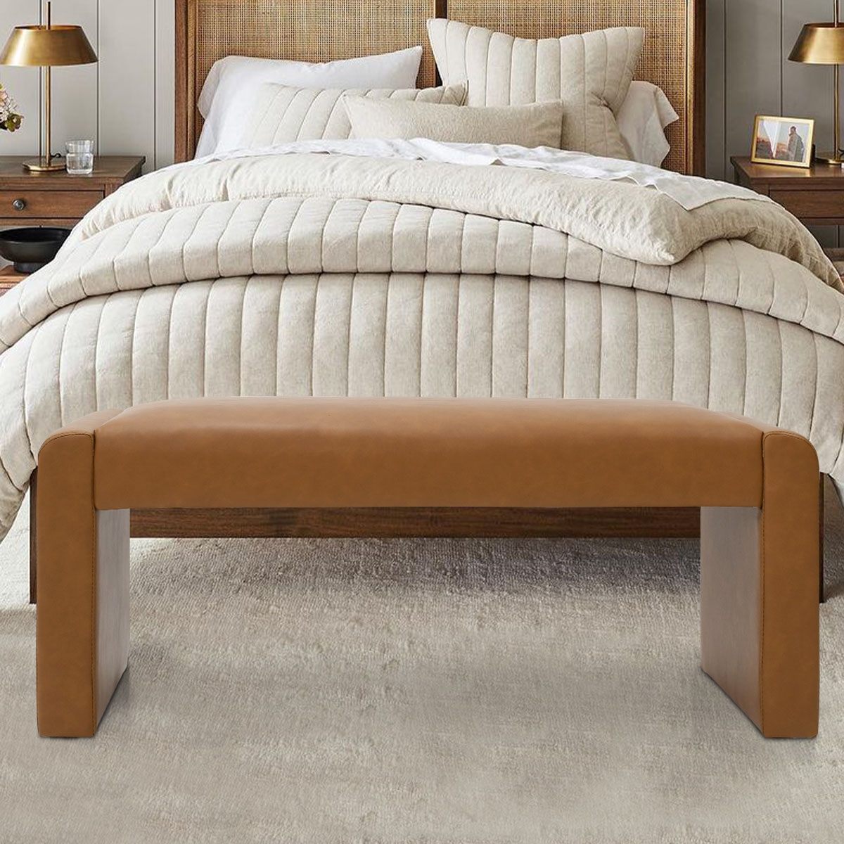 Click here for 47" Faux Leather Upholstered Bedroom Waterfal... prices
