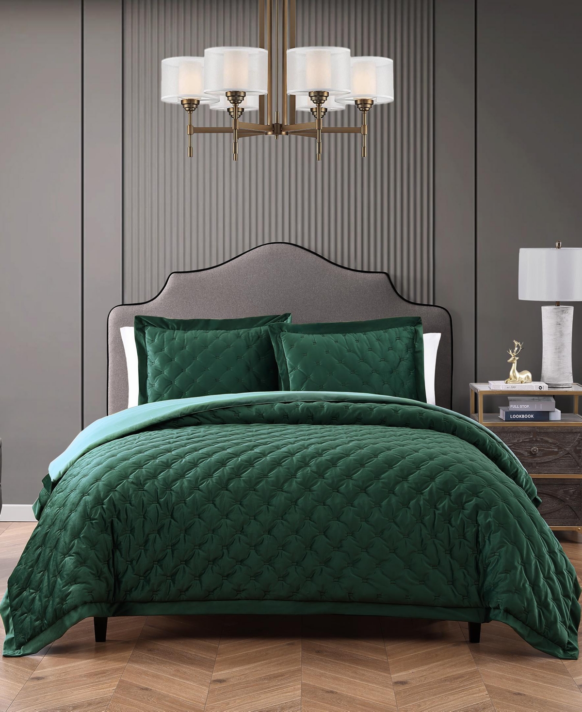 Click here for Bebejan 3 Piece King Size Velvet Comforter Set - H... prices