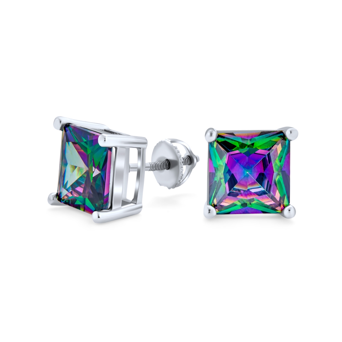 Click here for Bling Jewelry Square Black Mystic Rainbow Princess... prices