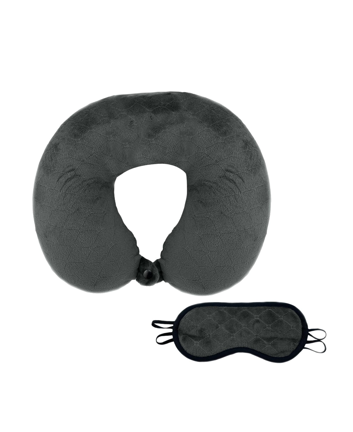 Click here for Memory Foam Travel Pillow with Sleep Mask - Grey prices