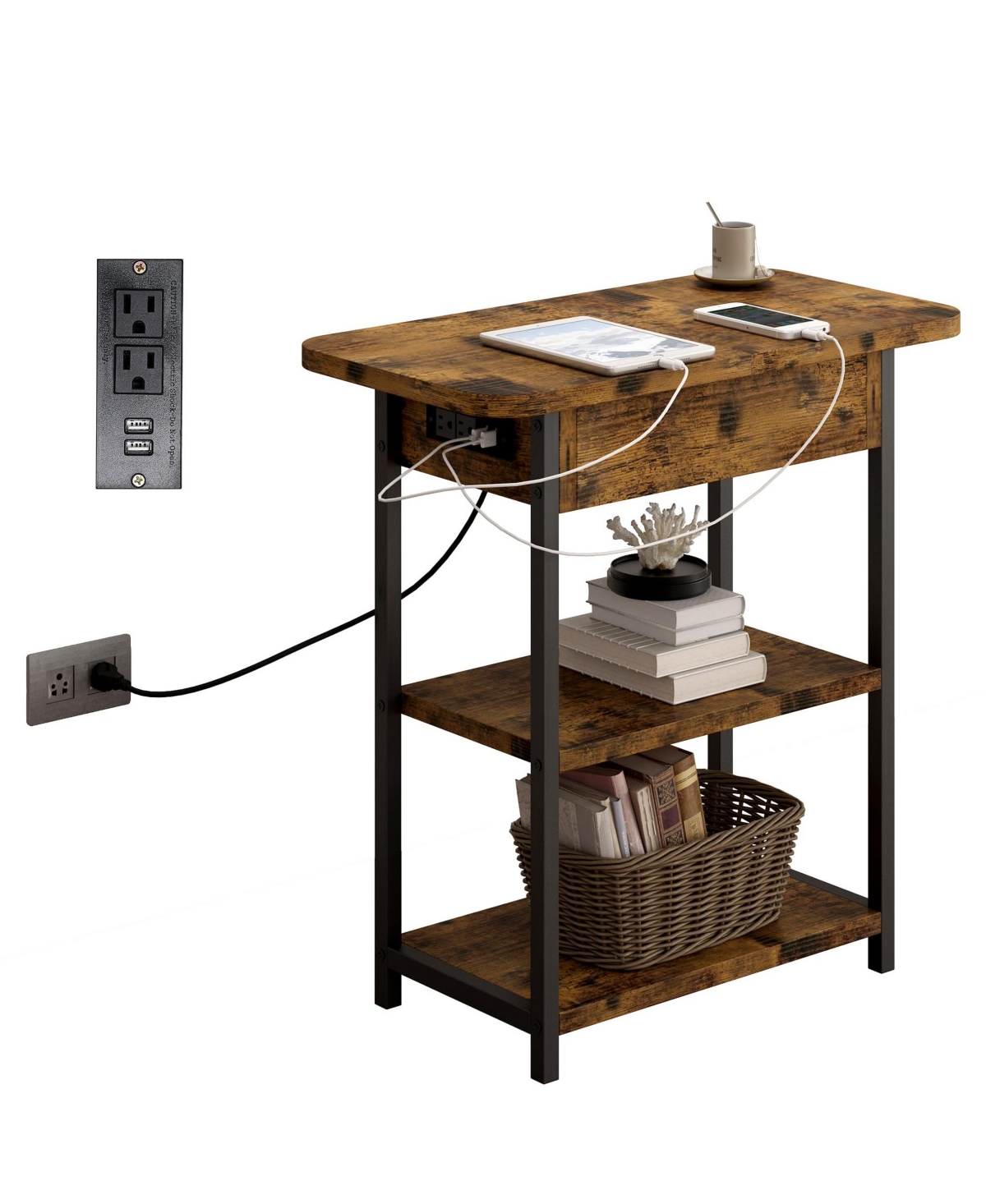 Click here for gaomon End Table with Charging Station - Sofa Couc... prices