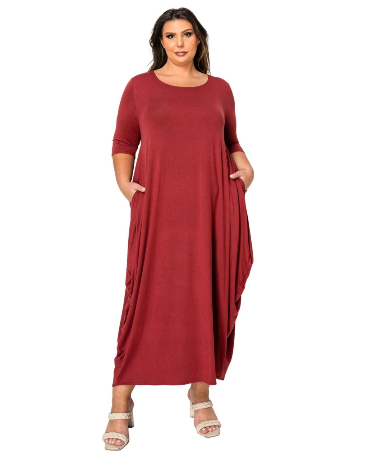 Click here for L I V D Plus Size Evelyn Bubble Hem Pocket Dress -... prices