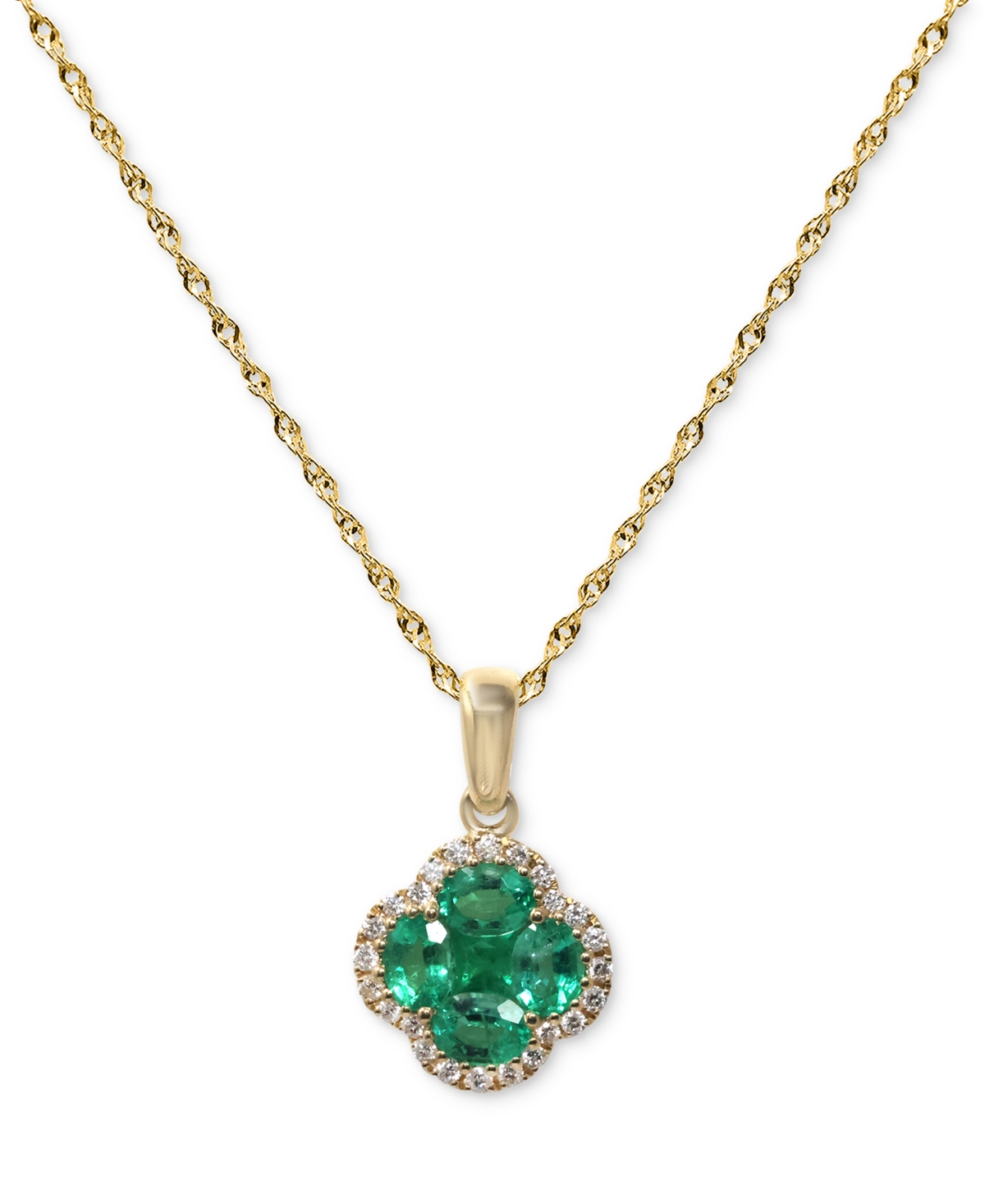 Click here for Emerald (5/8 ct. t.w.) & Diamond (1/10 ct. t.w.) C... prices