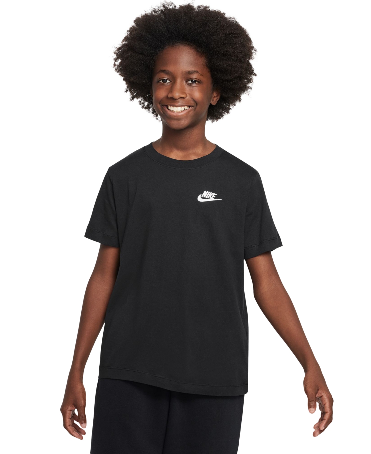 Click here for Sportswear Embroidered Logo Graphic T-Shirt - Blac... prices