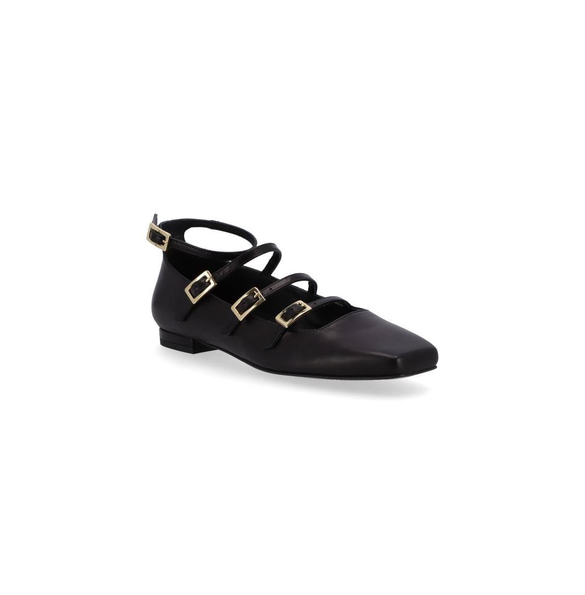 Click here for Alohas Womens Luke Leather Ballet Flats - Black prices