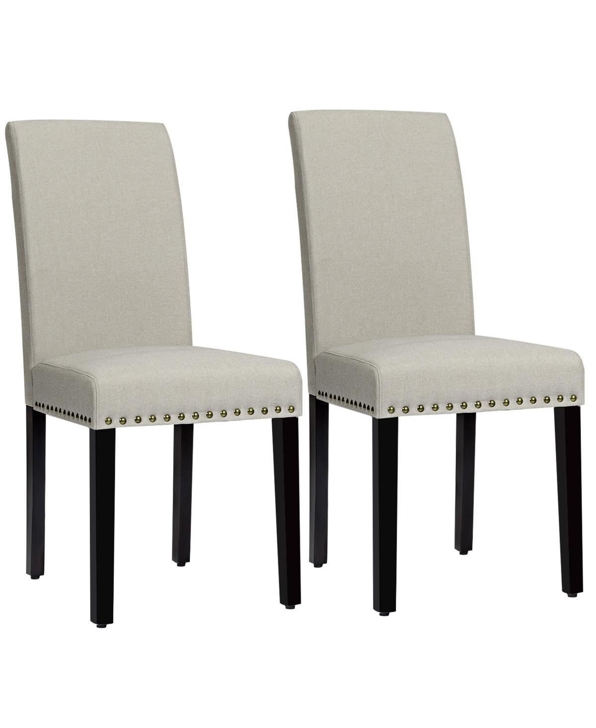 Click here for Gouun Set of 2 Fabric Upholstered Dining Chairs wi... prices