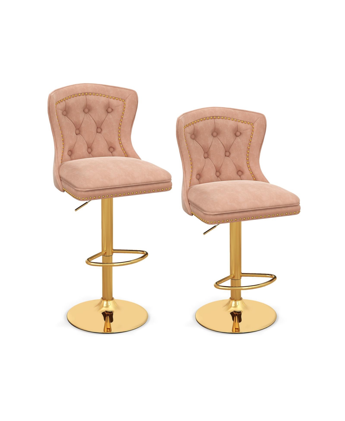 Click here for Gouun Set of 2 Bar Chairs with Footrest Electropla... prices