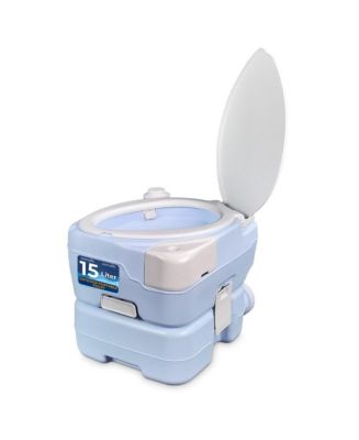 SereneLife 15-Liter Outdoor Portable Toilet with Extra Large Seat ...