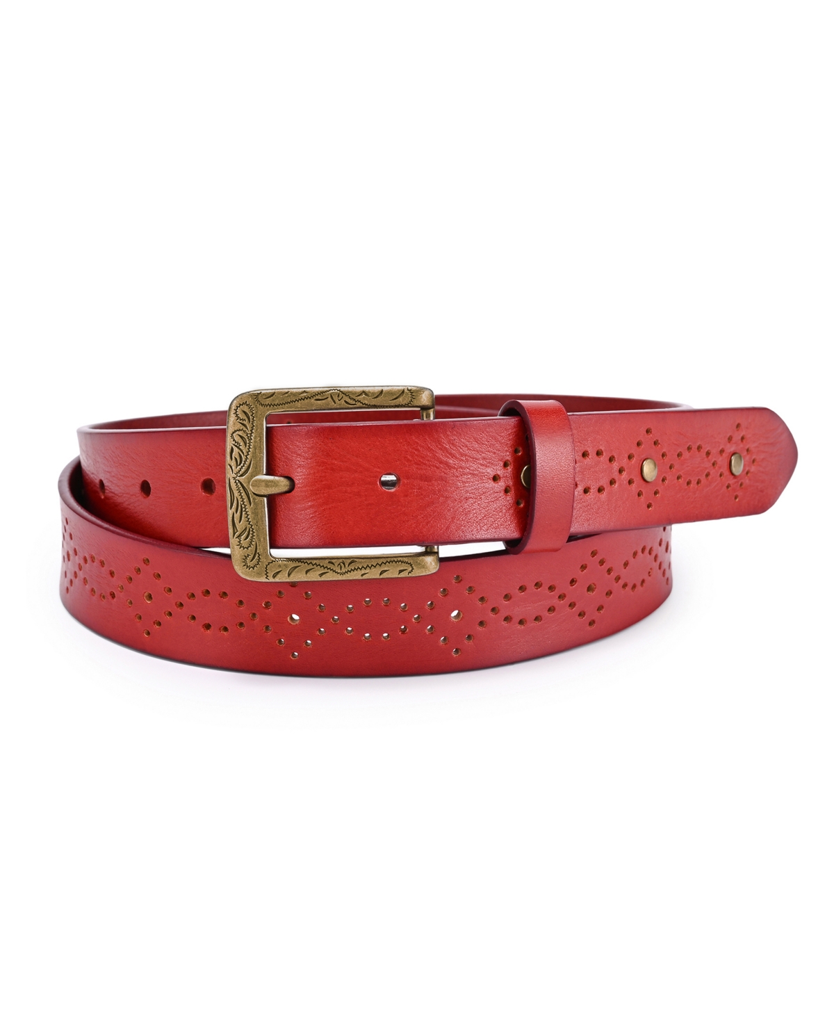 Click here for Old Trend Womens Daisy Blossom Leather Belt - Cogn... prices