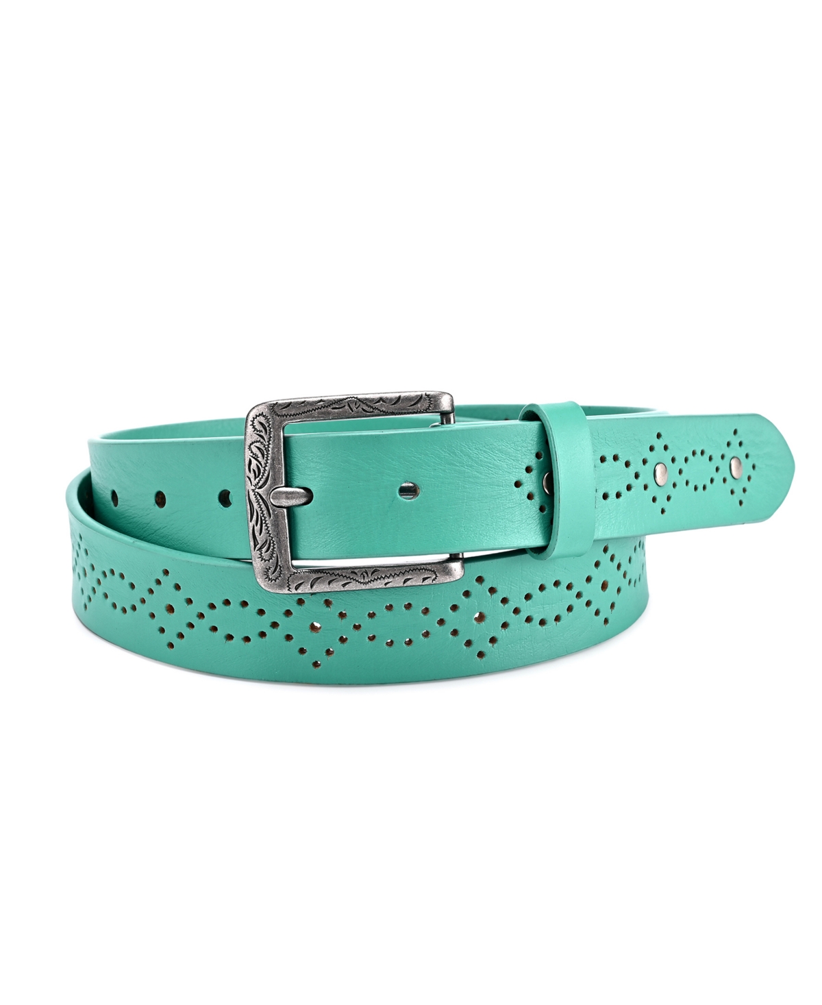 Click here for Old Trend Womens Daisy Blossom Leather Belt - Aqua prices
