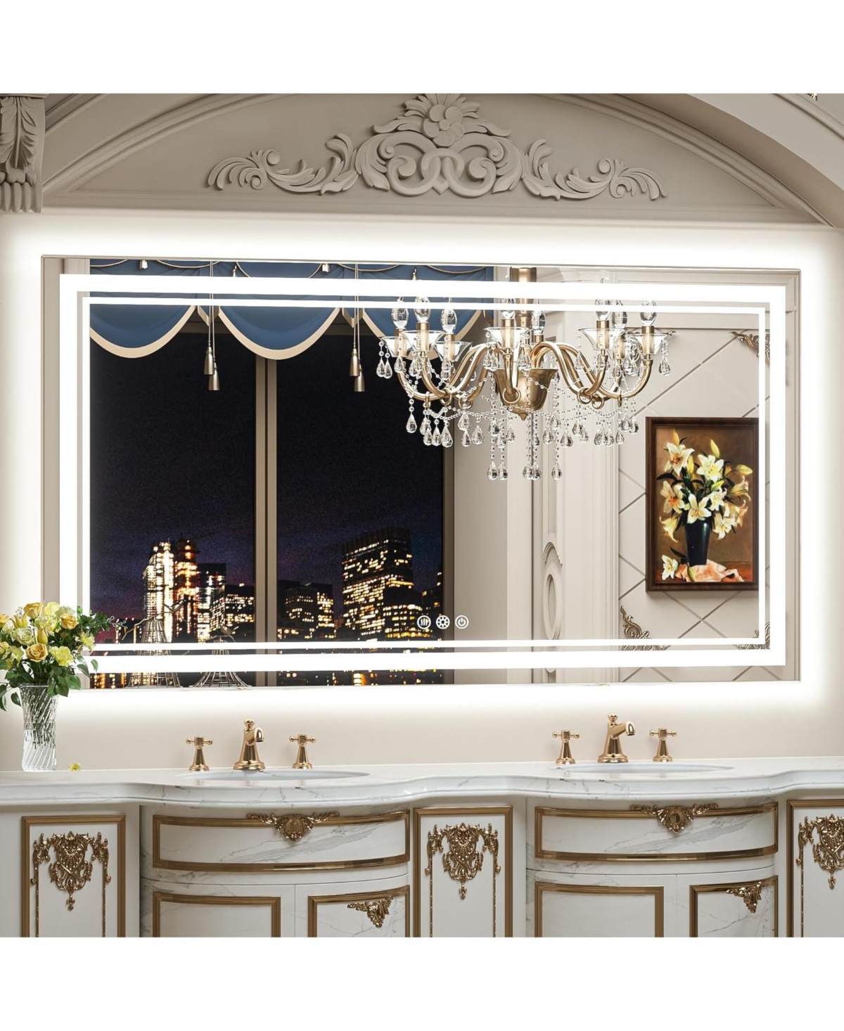 Click here for keonjinn Led Bathroom Mirror with Frontlit and Bac... prices