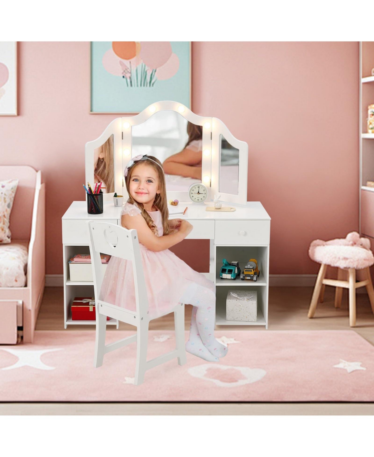 Click here for gaomon Kids Vanity Table  Princess Makeup Desk & C... prices