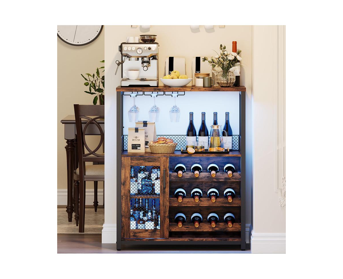 Click here for gaomon 3-Tier Wine Bar Cabinet with Led Lights  De... prices
