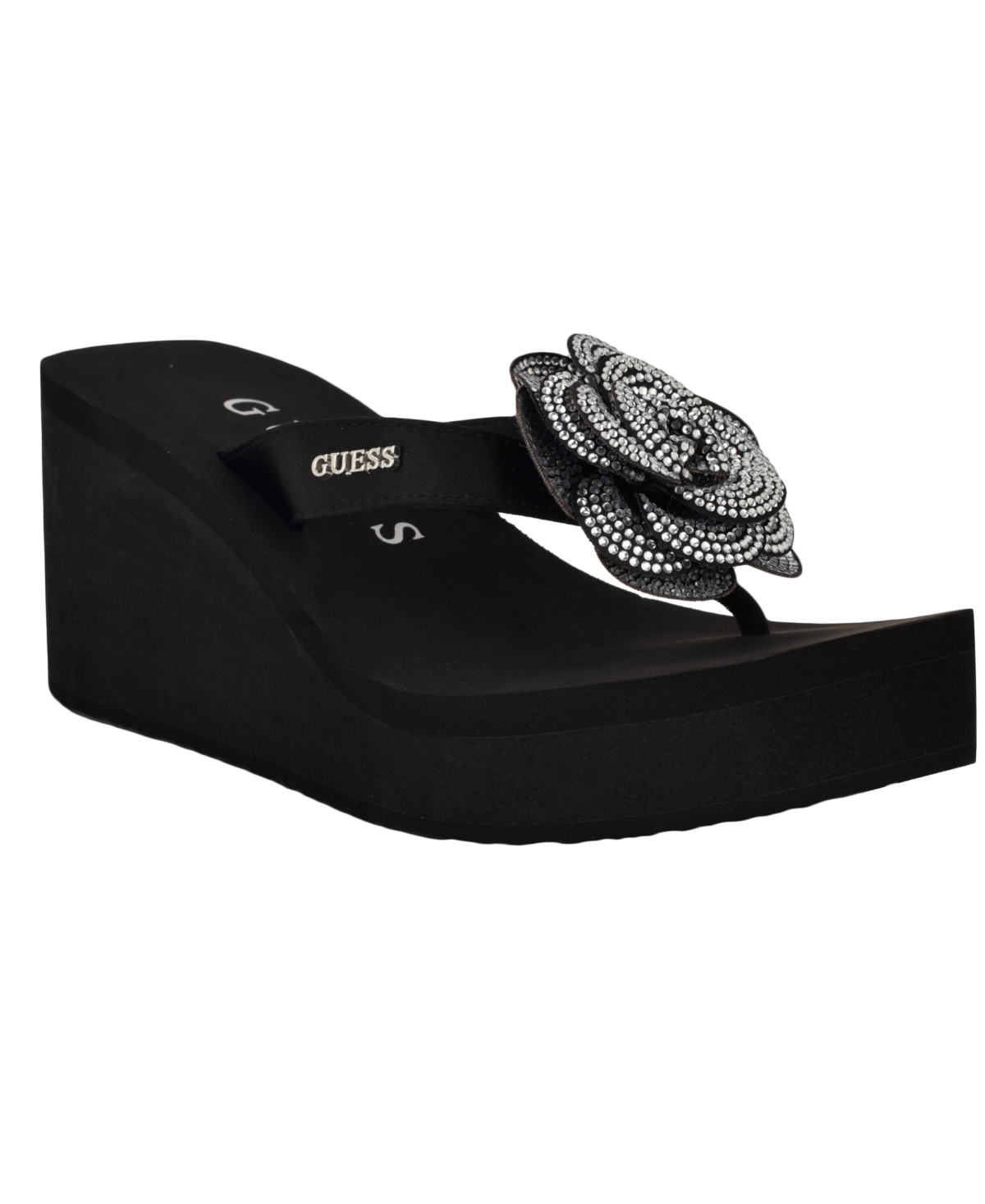 Click here for Guess Womens Damani Rhinestone Flower Eva Platform... prices
