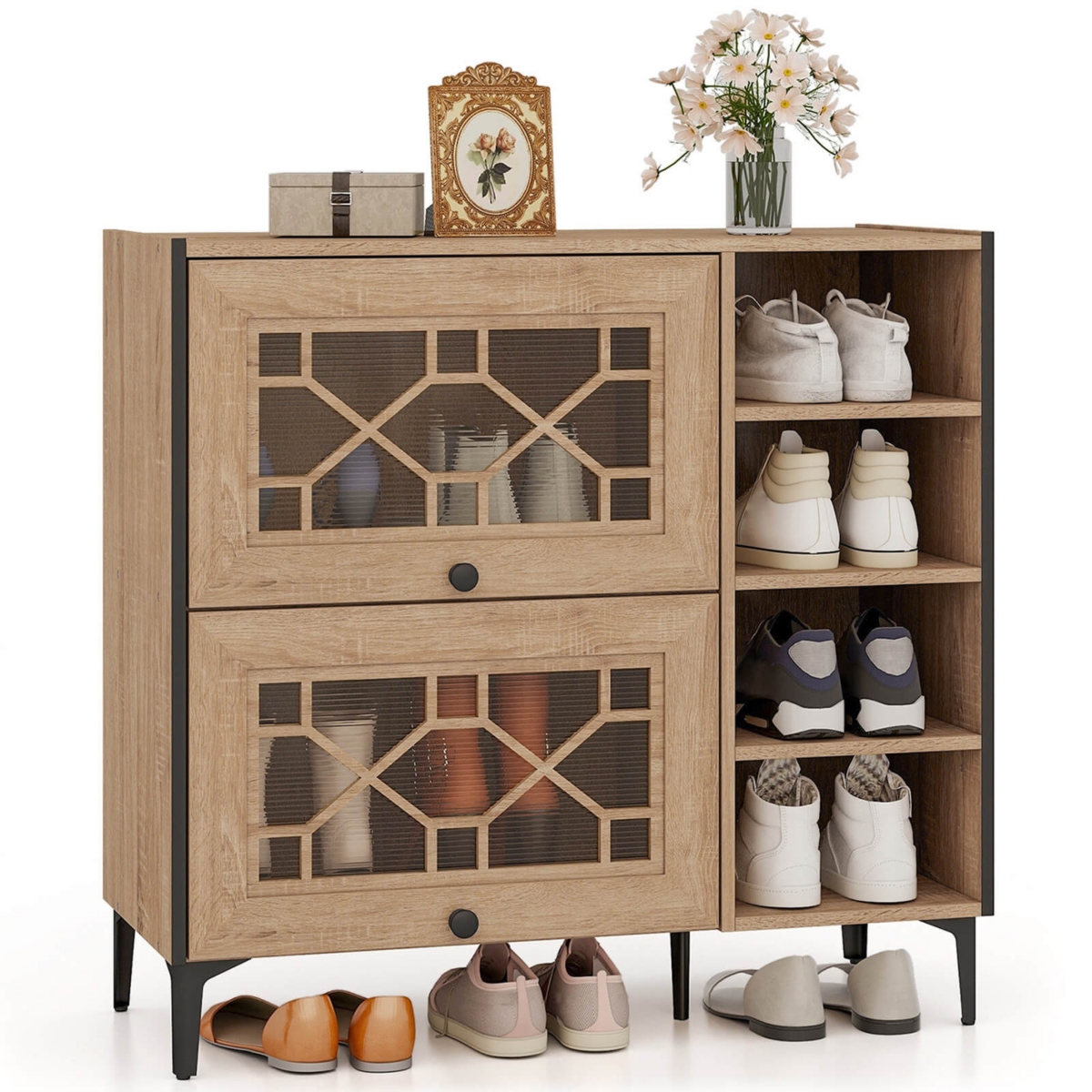 Click here for Costway Shoe Storage Cabinet with Flip Doors Adjus... prices