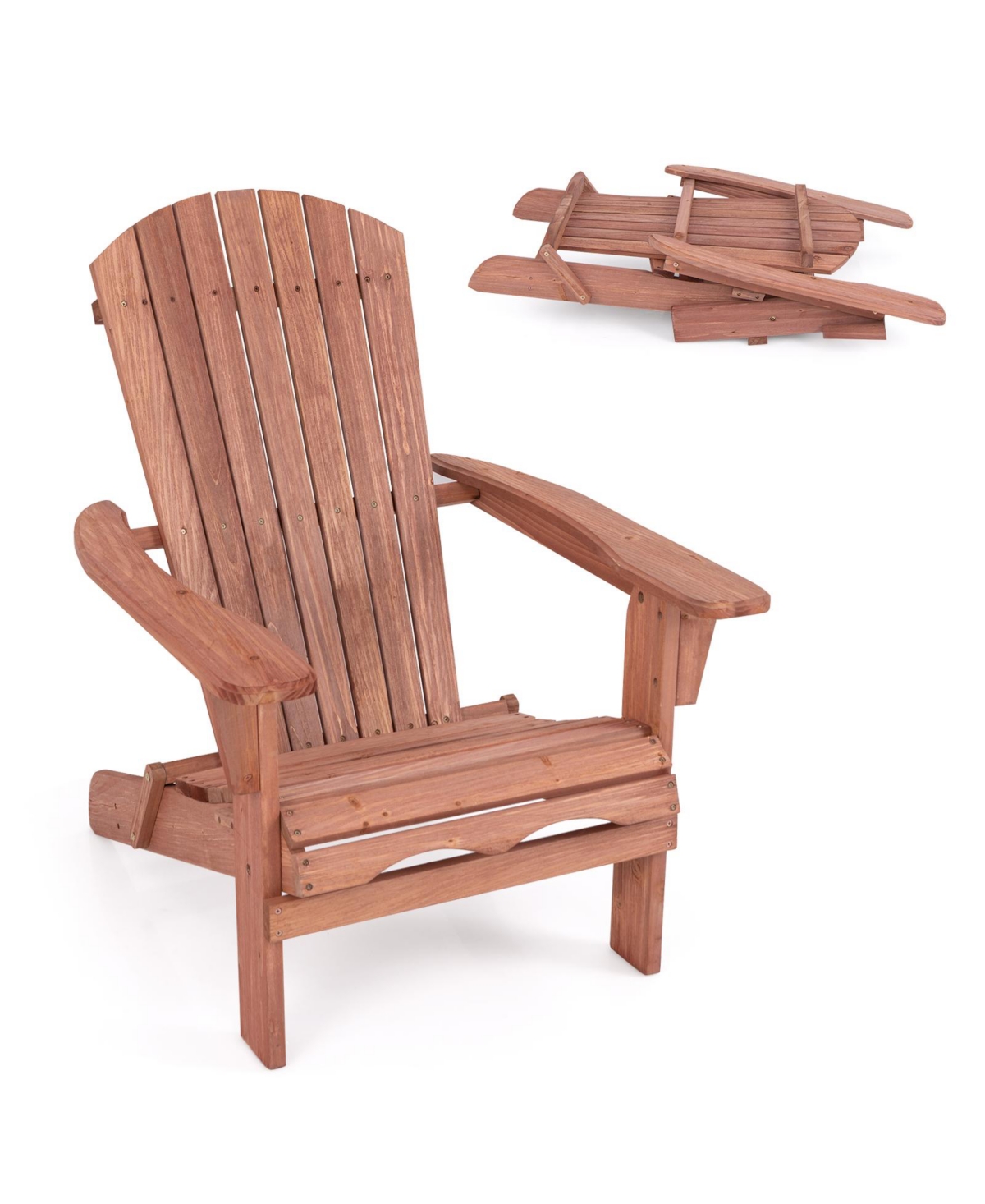 Click here for Gouun 1 Piece Folding Adirondack Chair with High B... prices