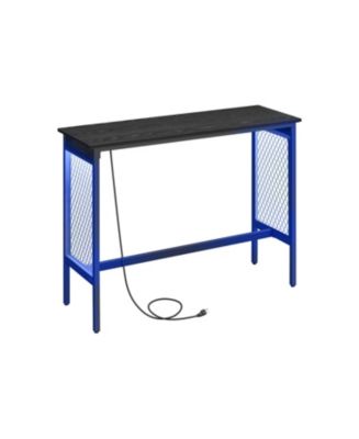 Narrow Long Bar Table Cocktail Tall Table with LED Lights for Modern ...