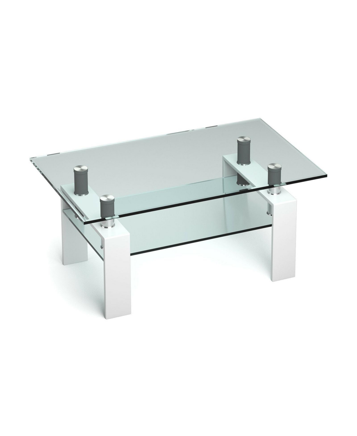 Click here for Gouun Rectangle Glass Table with Metal Legs for Li... prices