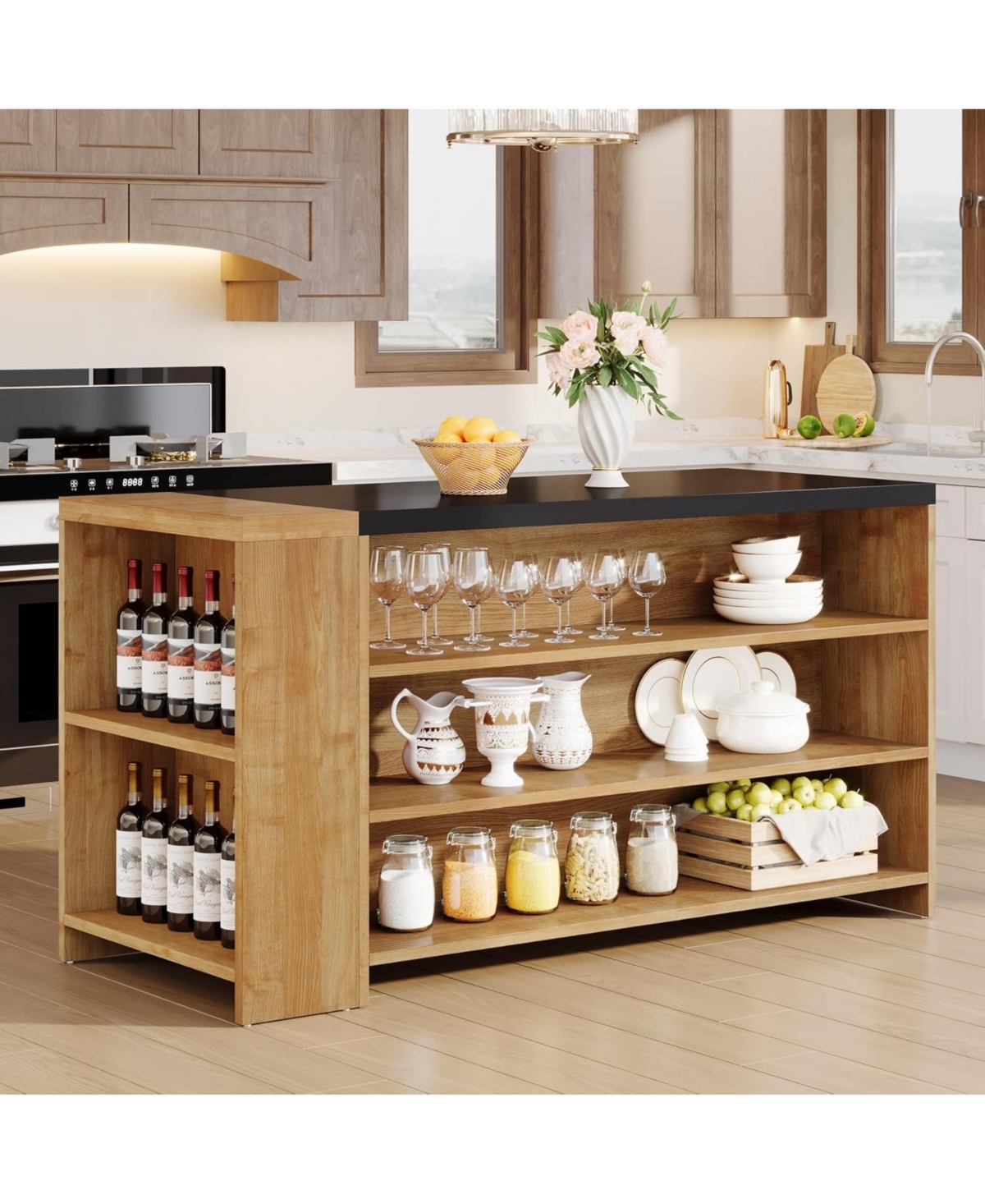 Click here for Tribesigns 55 Kitchen Island with Storage  Farmhou... prices