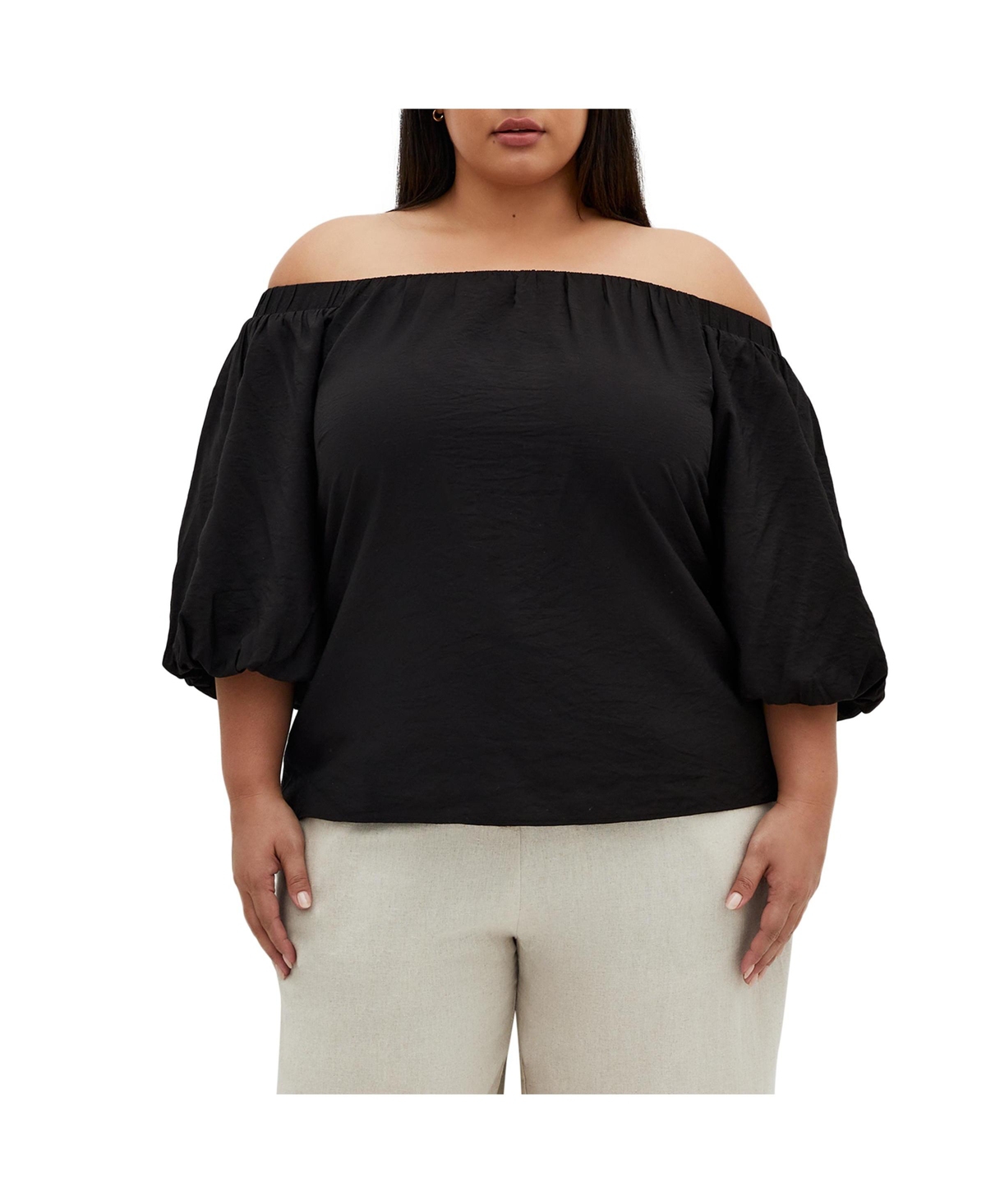 Click here for City Chic Plus Size Haven Top - Black prices