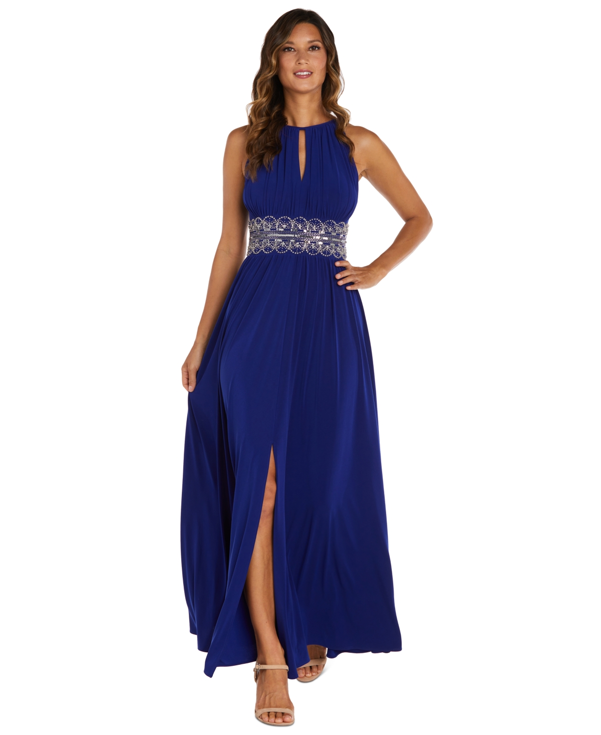 Click here for R&M Richards Beaded Gown - Royal Blue prices