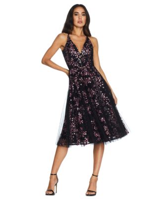 Dress the Population Women's Courtney Plunging-Neck Sequinned Dress ...