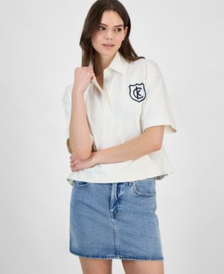 Calvin Klein Jeans Women's Rugby Jersey Top - Macy's