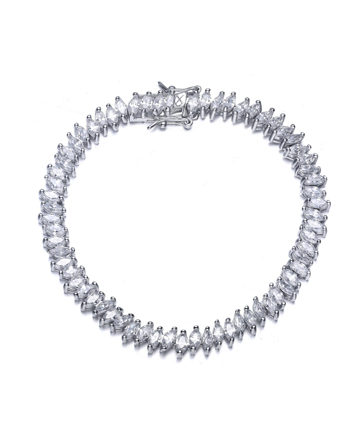 Click here for Sterling Silver White Gold Plated Stacked Bracelet... prices