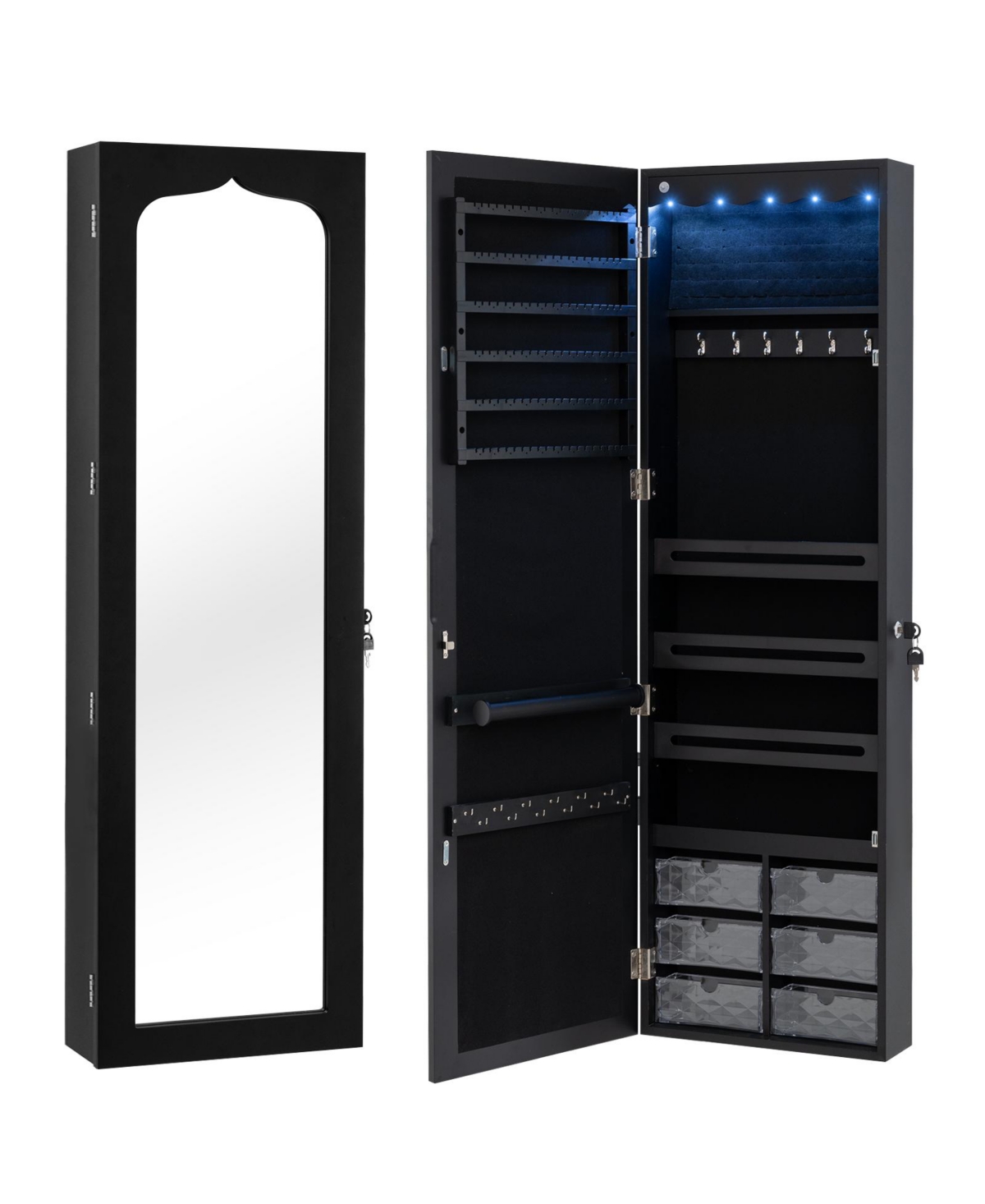 Click here for Gouun Door Hanging Mirror Jewelry Armoire with Ful... prices