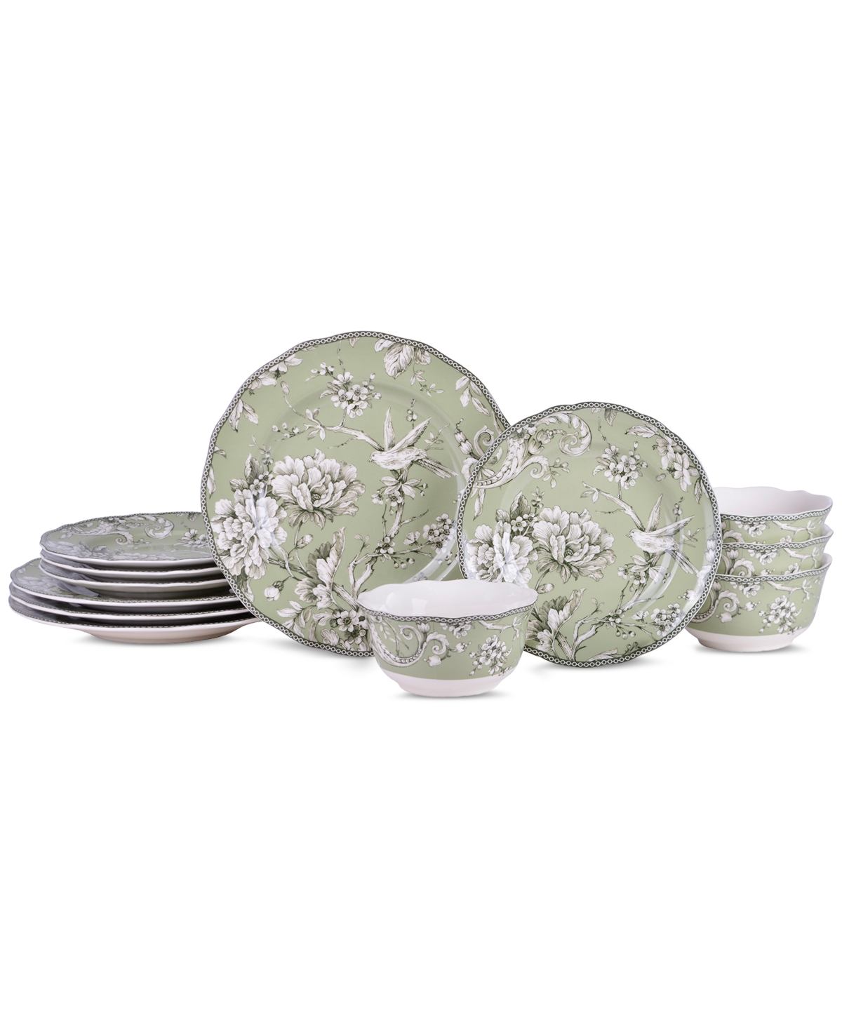 Click here for 222 Fifth Adelaide Porcelain 12 Pc. Dinnerware Set... prices