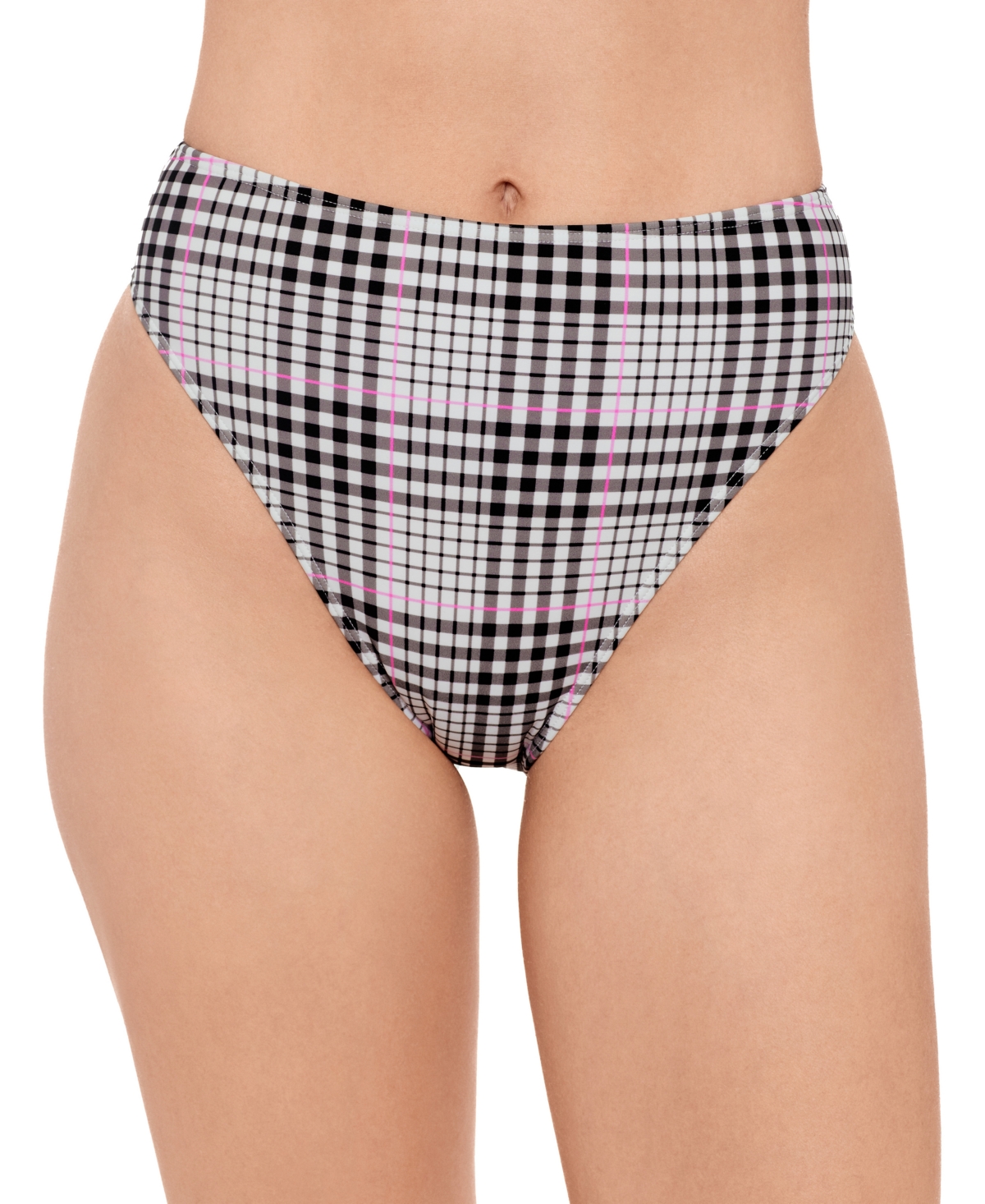 Click here for Salt + Cove Juniors Plaid High-Waist Bikini Bottom... prices