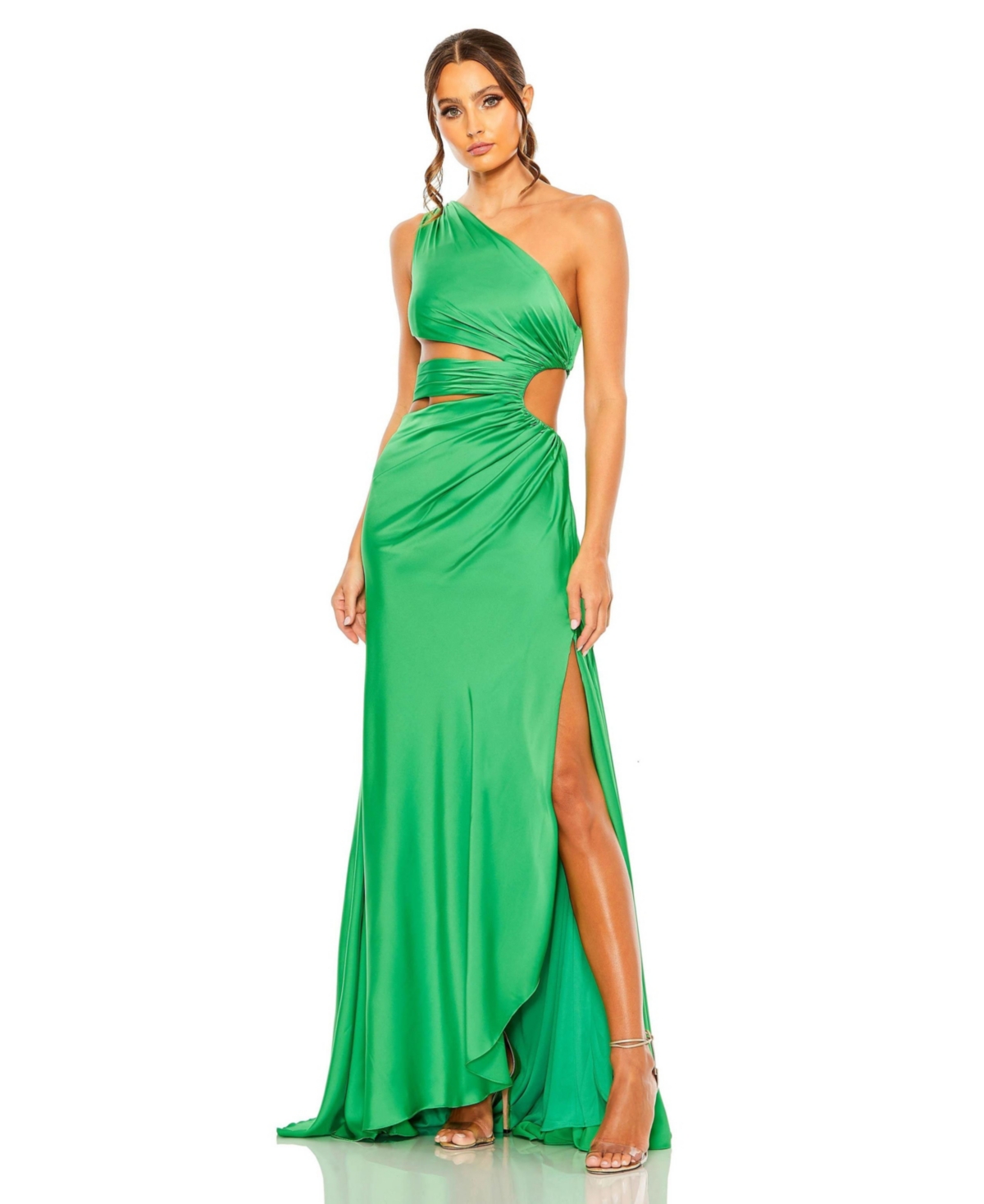 Click here for Mac Duggal Womens Cut Out One Shoulder Satin Gown... prices