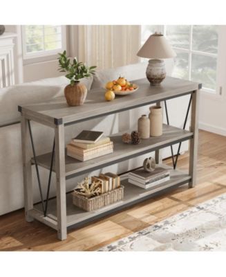 Farmhouse Entryway Table,47 Inch Narrow Long Console Table with Storage ...