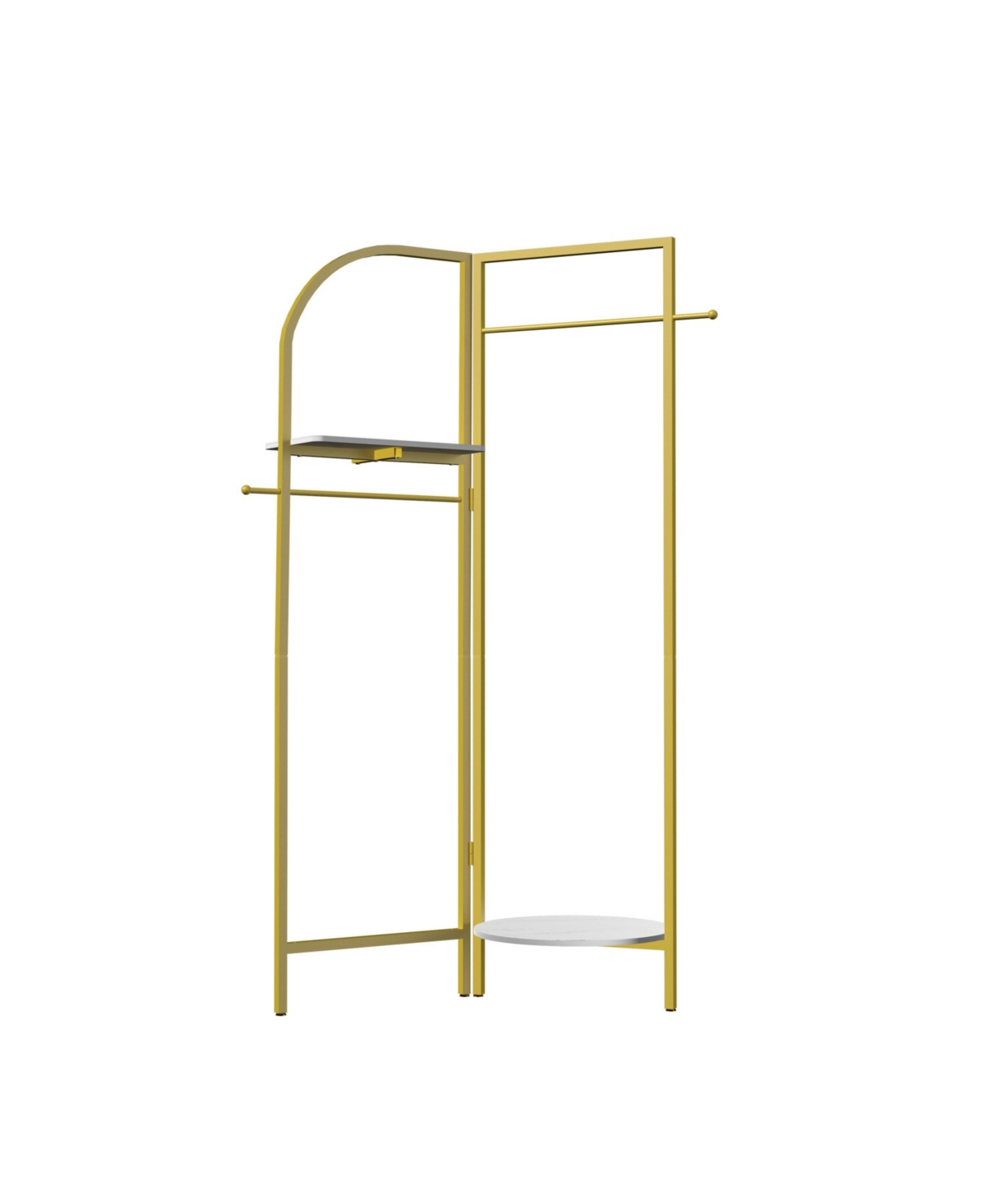 Click here for Unho Gold Metal Corner Coat Rack: Garment Rack wit... prices