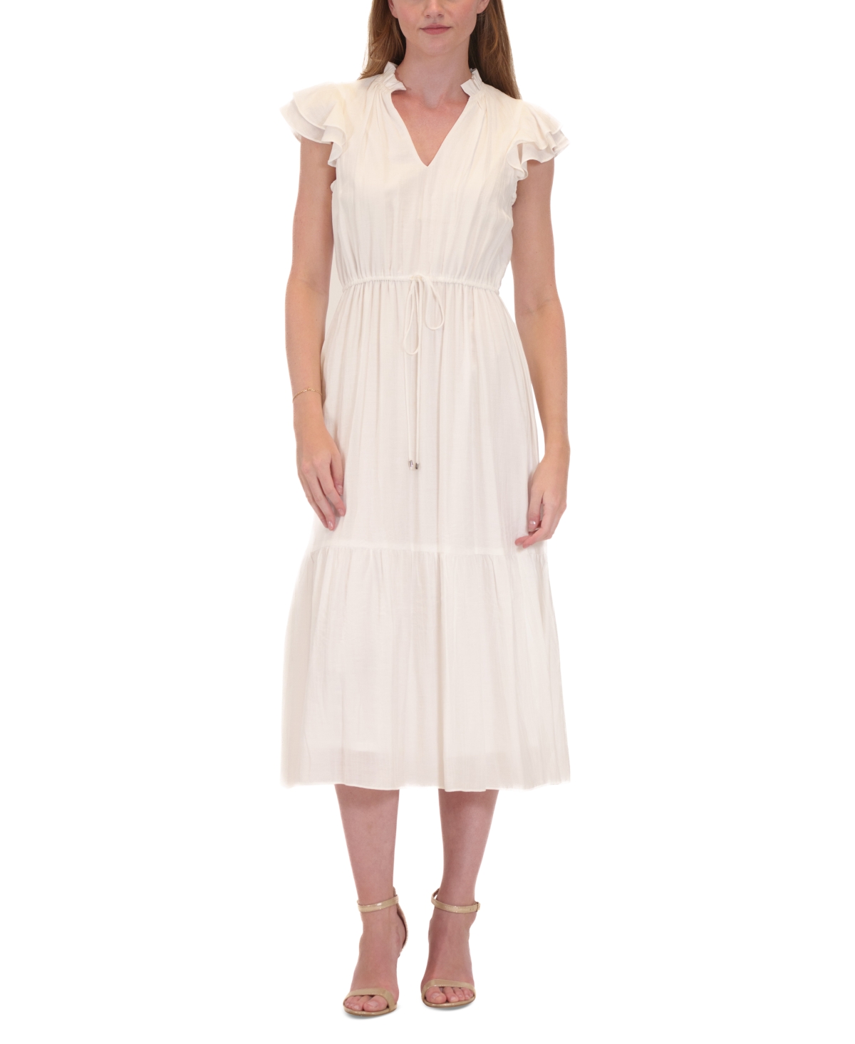 Click here for julia jordan Womens Flutter-Sleeve Tie-Waist Midi... prices