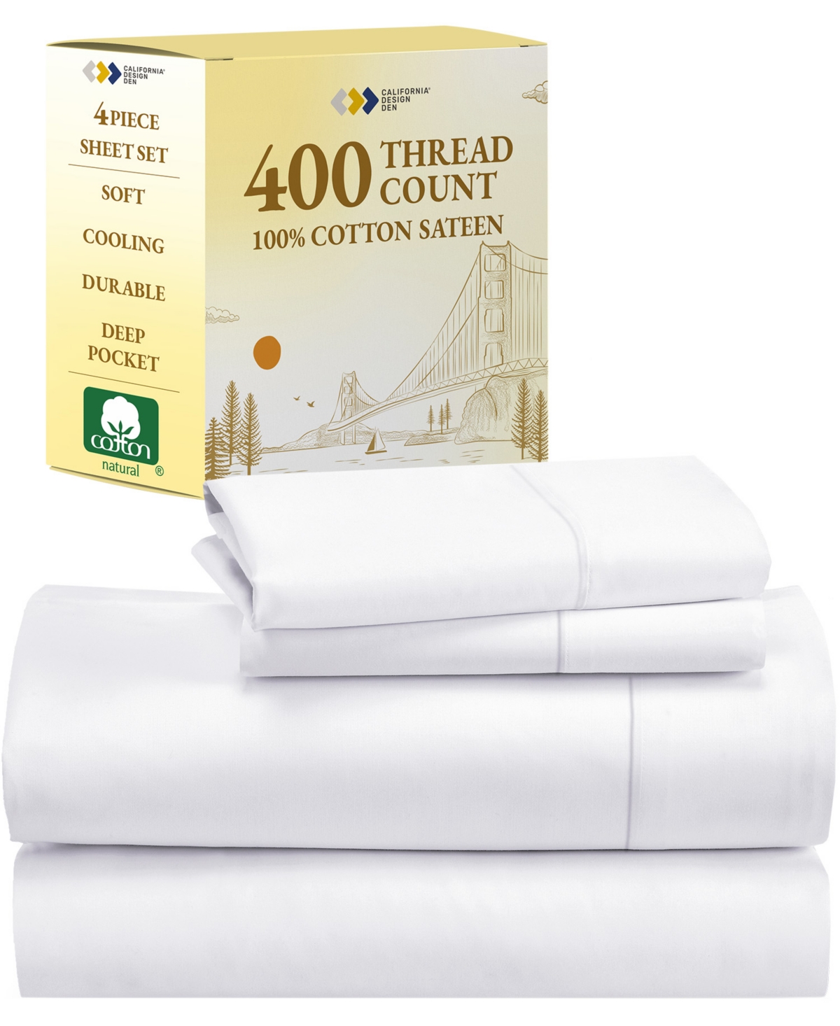 Click here for Soft Cotton Sheet Set - 400 Thread Count 100 Cotto... prices