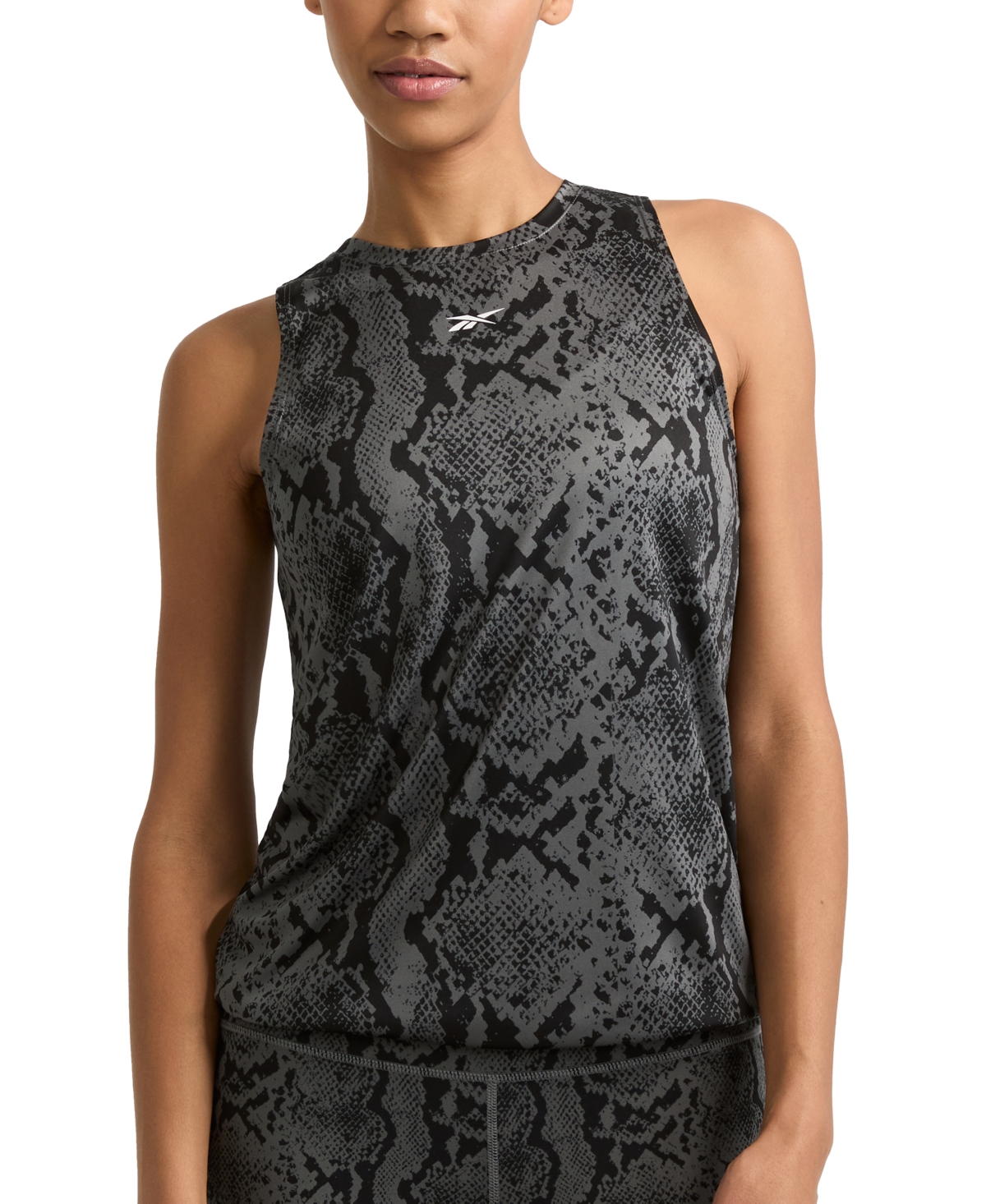 Click here for Reebok Womens Snake-Print Performance Tank Top - B... prices
