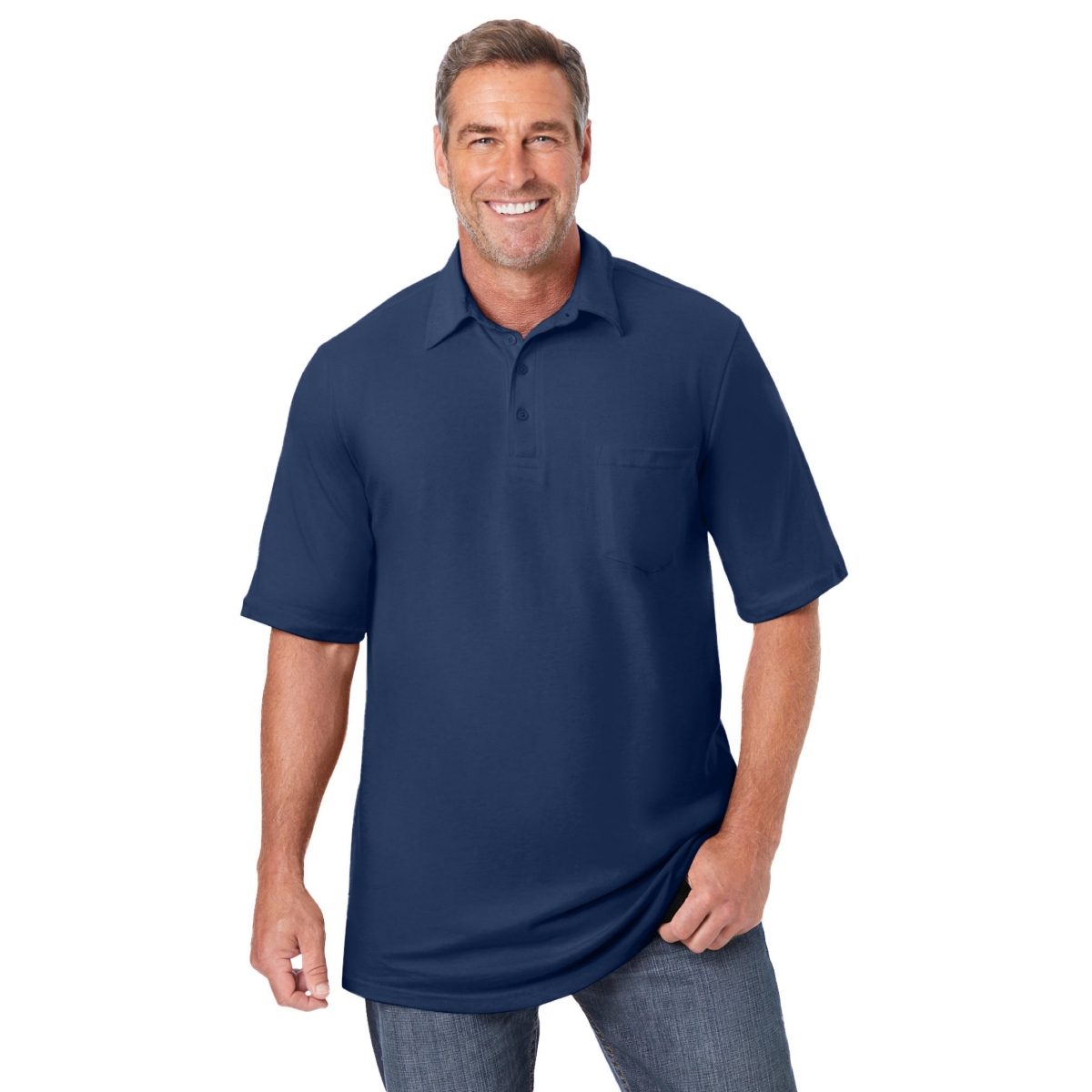 Click here for KingSize Big & Tall Lightweight Jersey Polo - Navy prices