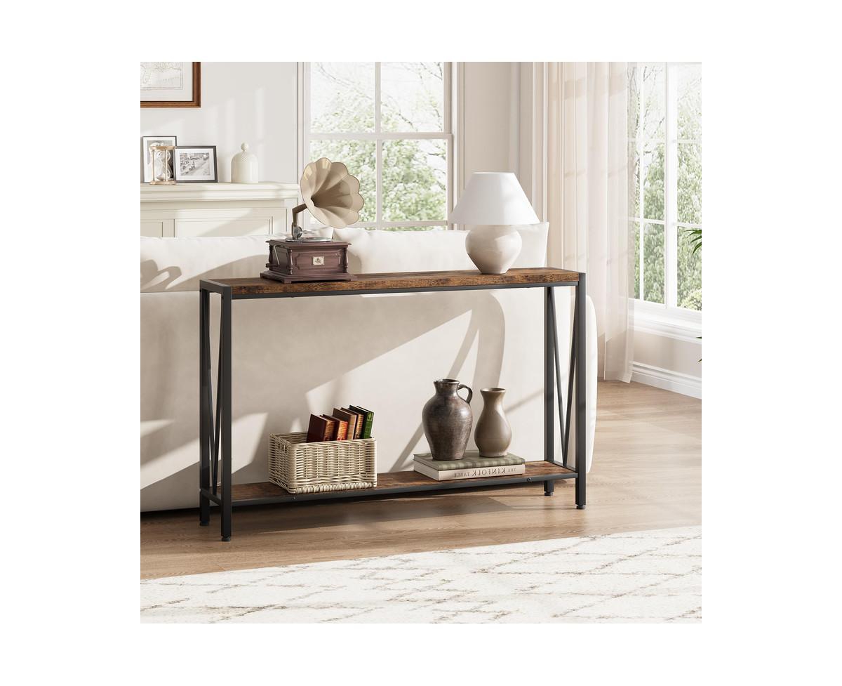 Click here for Console Table 2-Tier Entryway Table Featuring Ampl... prices