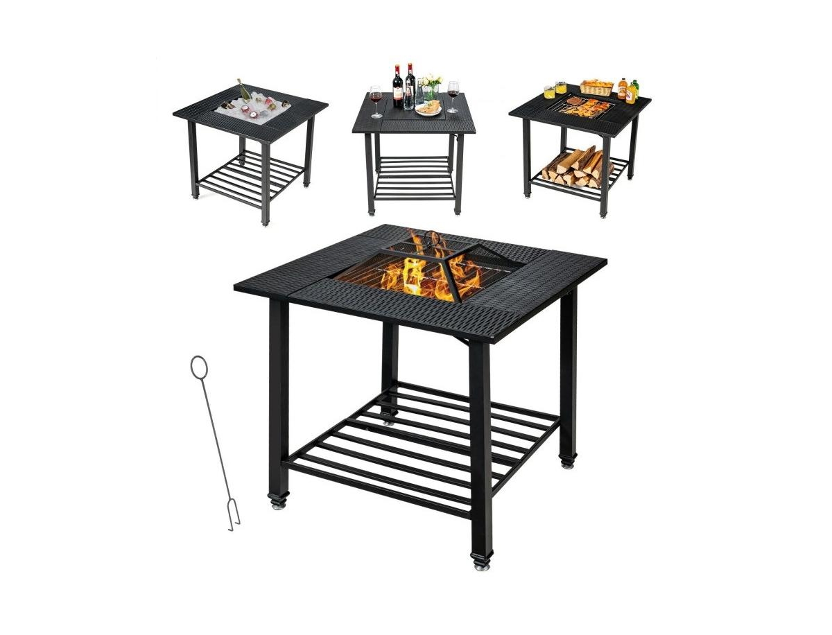 Click here for Slickblue 4 in 1 Square Fire Pit  Grill Cooking Bb... prices