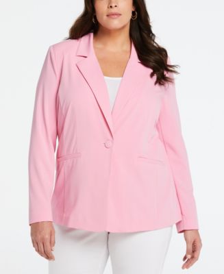 Rafaella Plus Size Single Breasted Blazer Jacket - Macy's