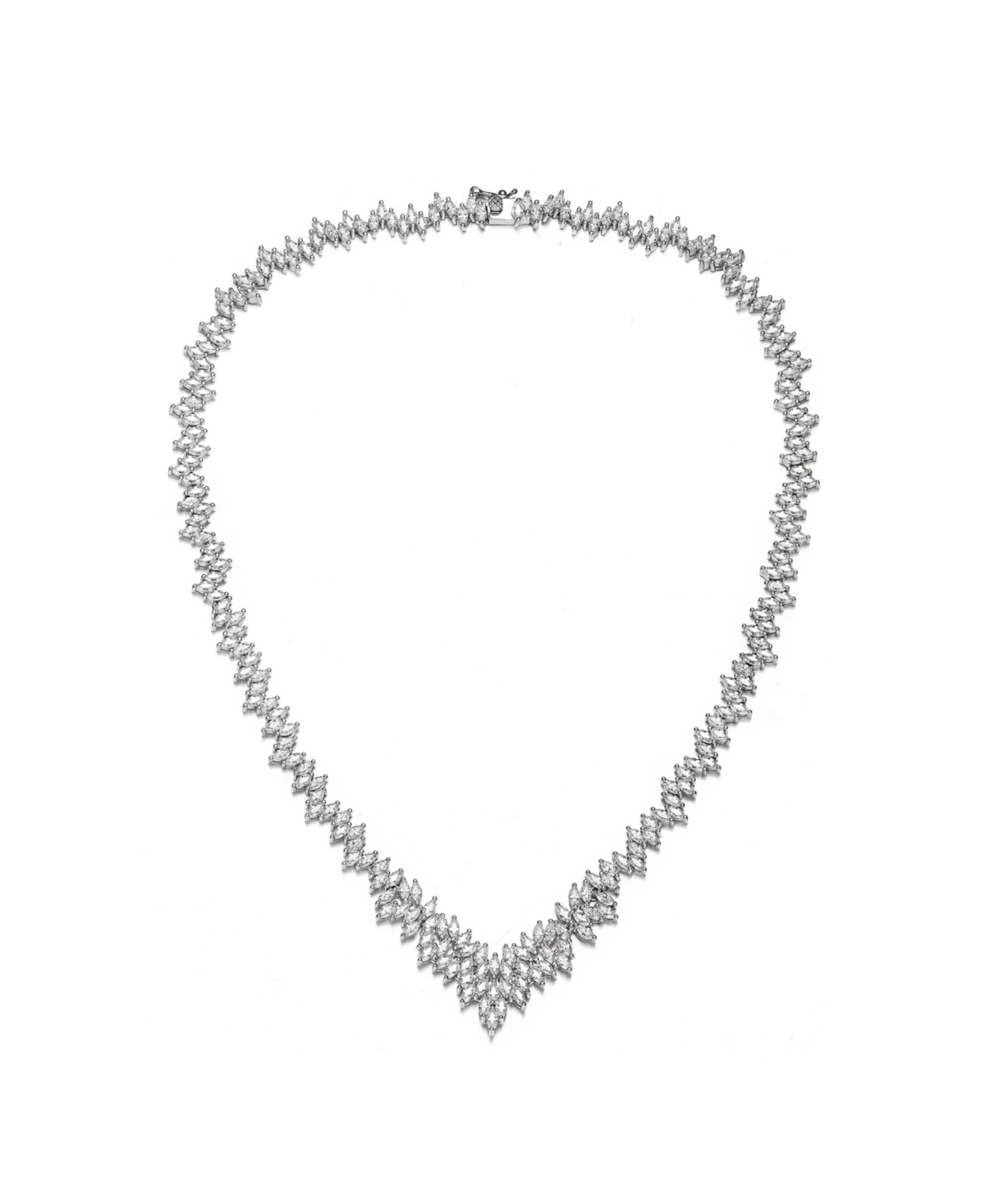 Click here for Sterling Silver with White Gold Plated Clear Marqu... prices