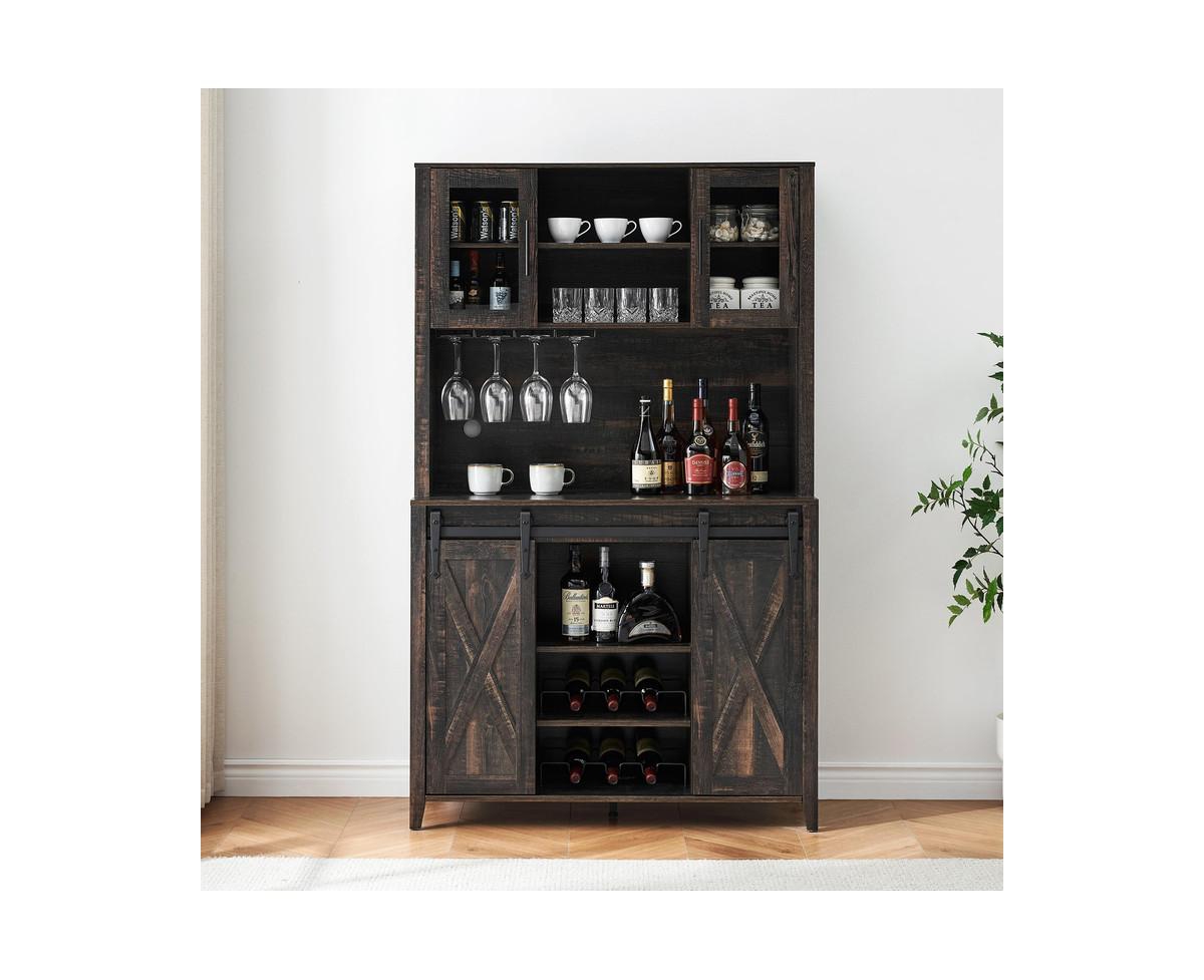 Click here for gaomon 70 Tall Farmhouse Coffee Bar Cabinet  Slidi... prices