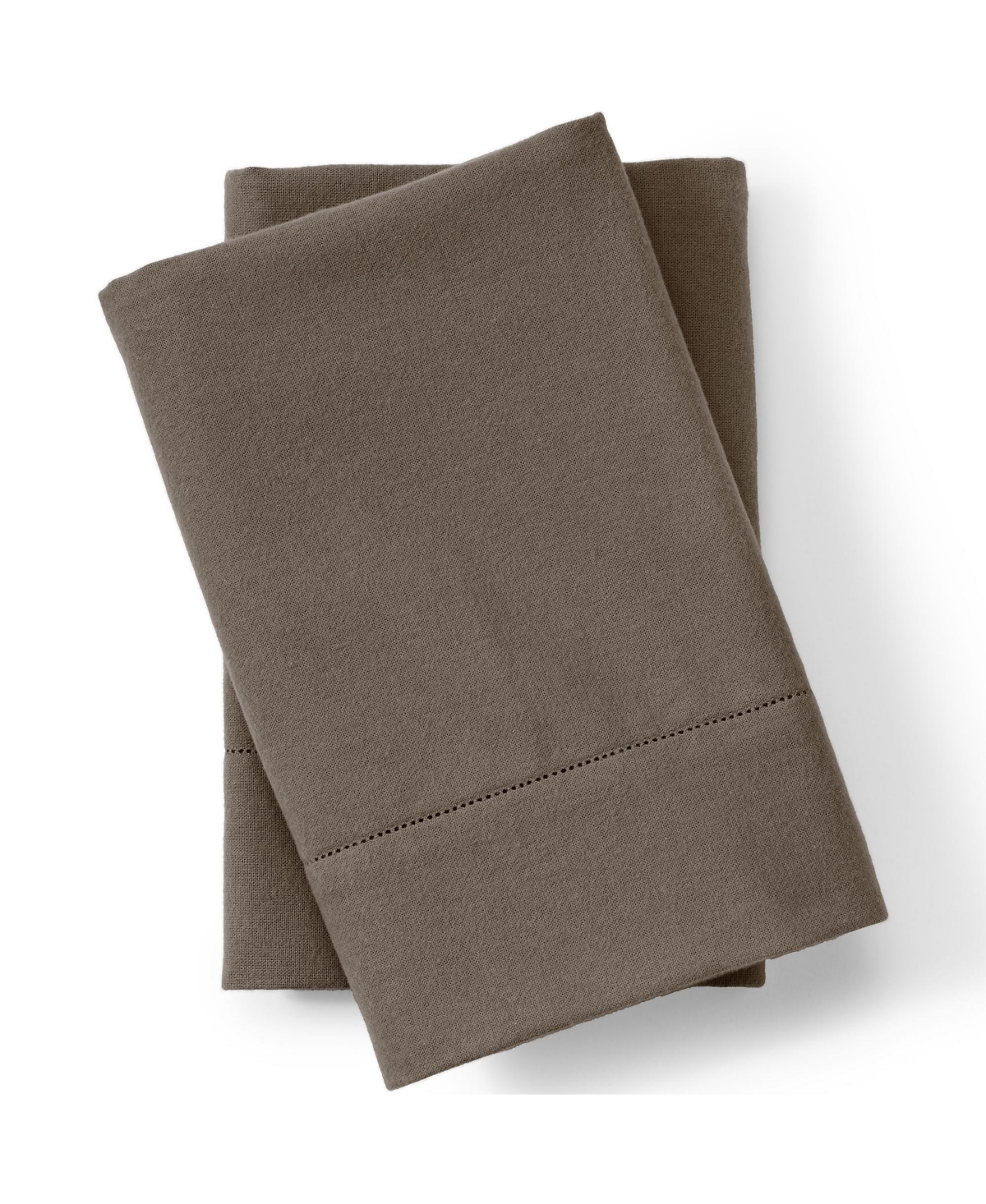 Click here for Lands End Luxe Flannel Pillowcases - Rustic ash prices