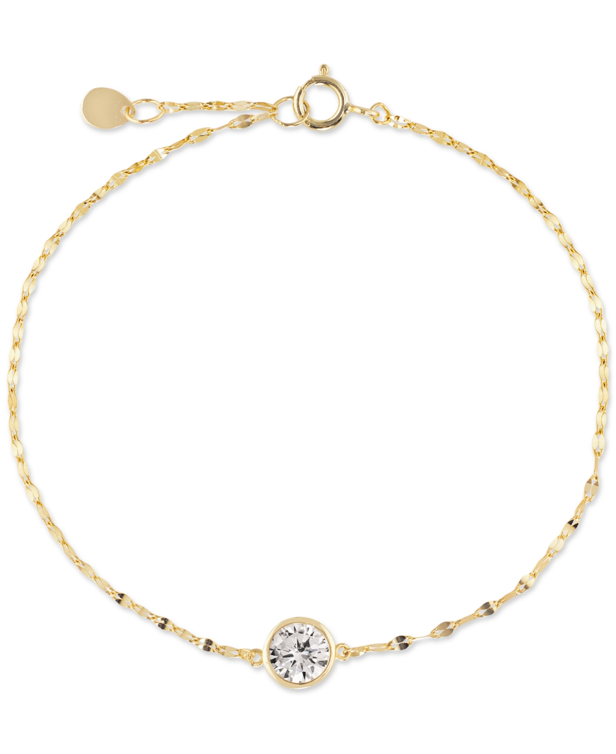 Click here for Cubic Zirconia Solitaire Bezel Mirror Link Chain B... prices